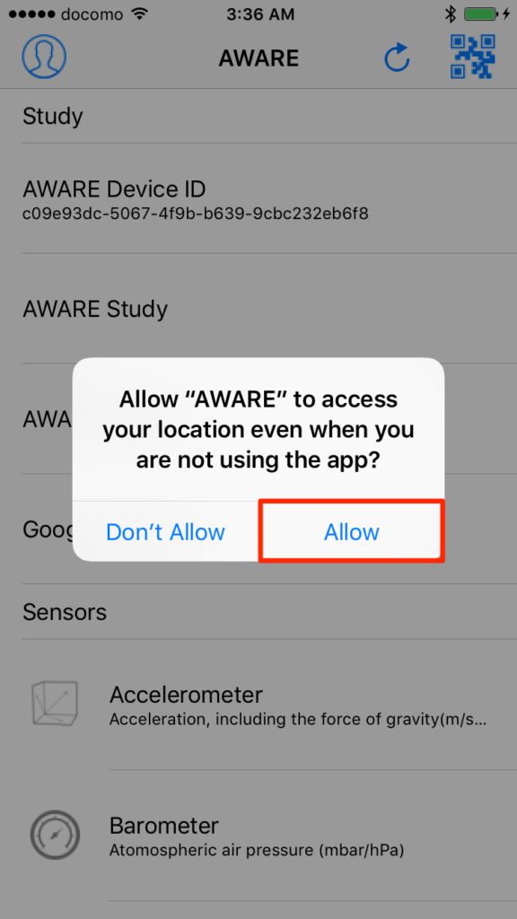 Introduction of AWARE iOS Client - AWARE